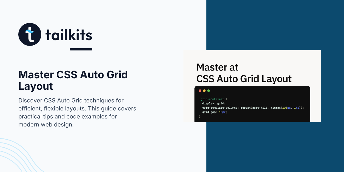 Master CSS Auto Grid Layout | Tailkits