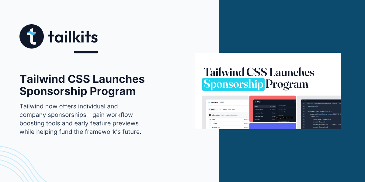 Tailwind CSS Launches Sponsorship Program | Tailkits