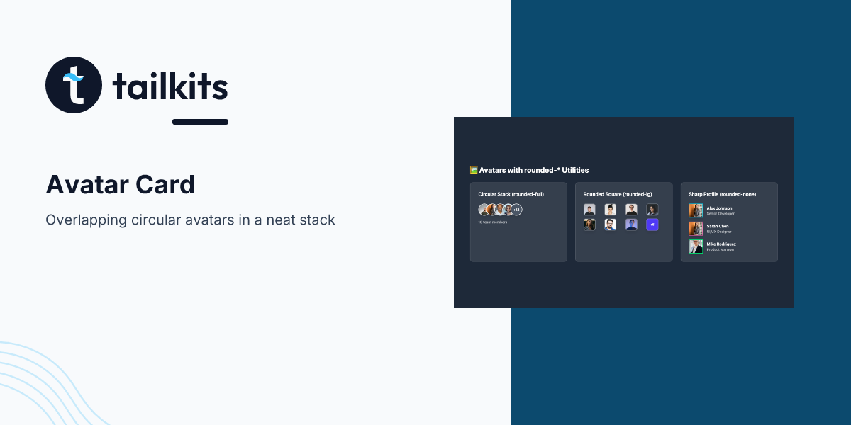 Stacked Circular Avatars – Tailwind Component | Tailkits