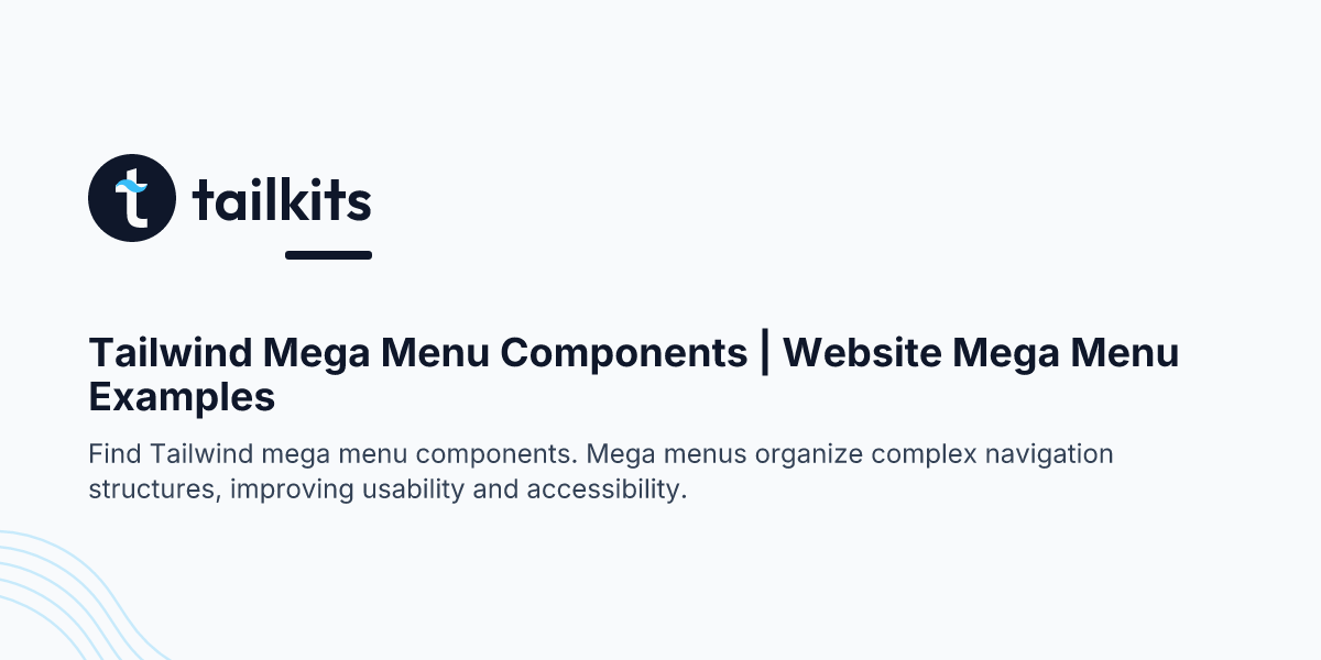 Tailwind Mega Menu Components | Website Mega Menu Examples | Tailkits