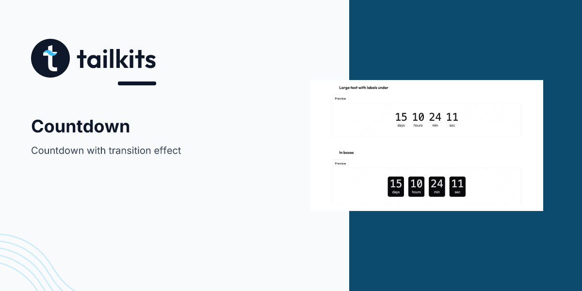Tailwind CSS Countdown Timer | Tailkits