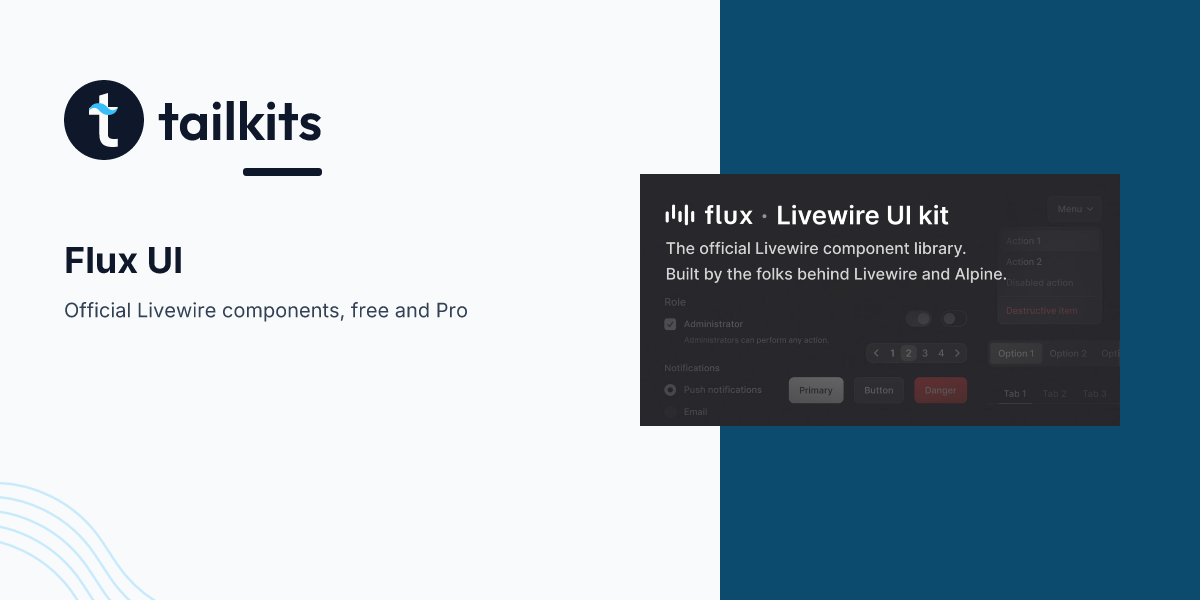 Flux UI - Livewire Component Library for Laravel Apps | Tailkits