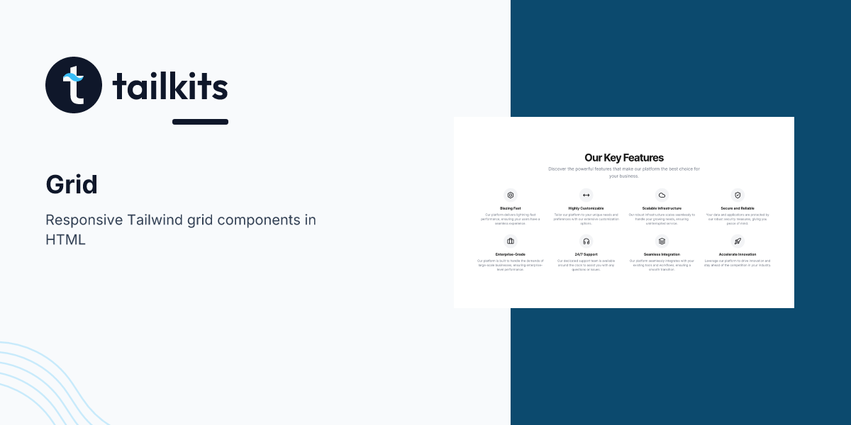 Tailwind CSS Grid Components | Tailkits