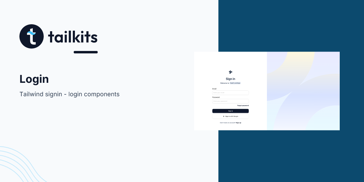 Tailwind Login Components | Components & Elements | Tailkits