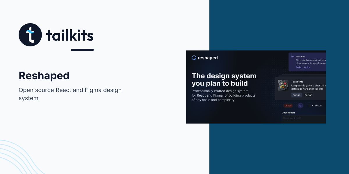 Reshaped - React & Figma Design System for Teams | Tailkits