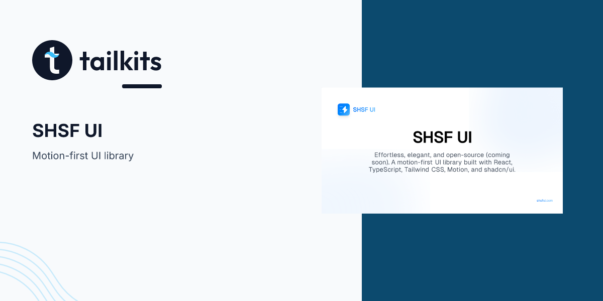 SHSF UI: Primitivesleek Design Essentials | Tailkits