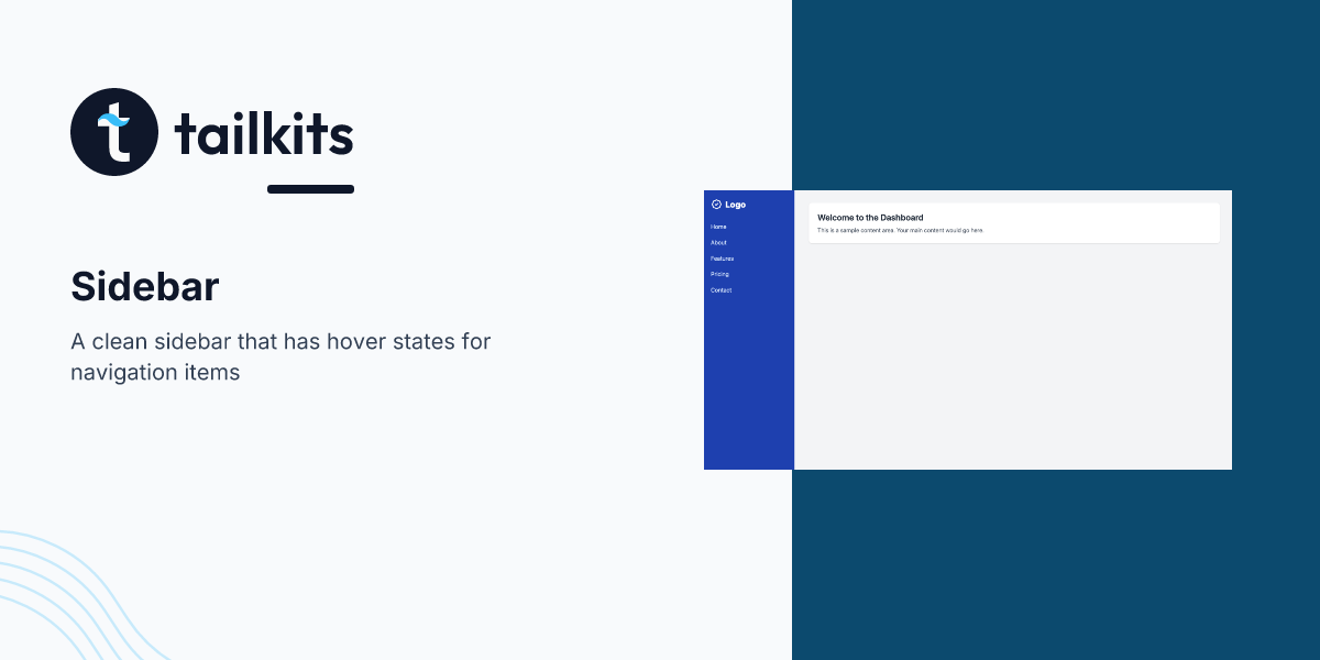 Tailwind Sidebar Component | Sidebar Component Example | Tailkits