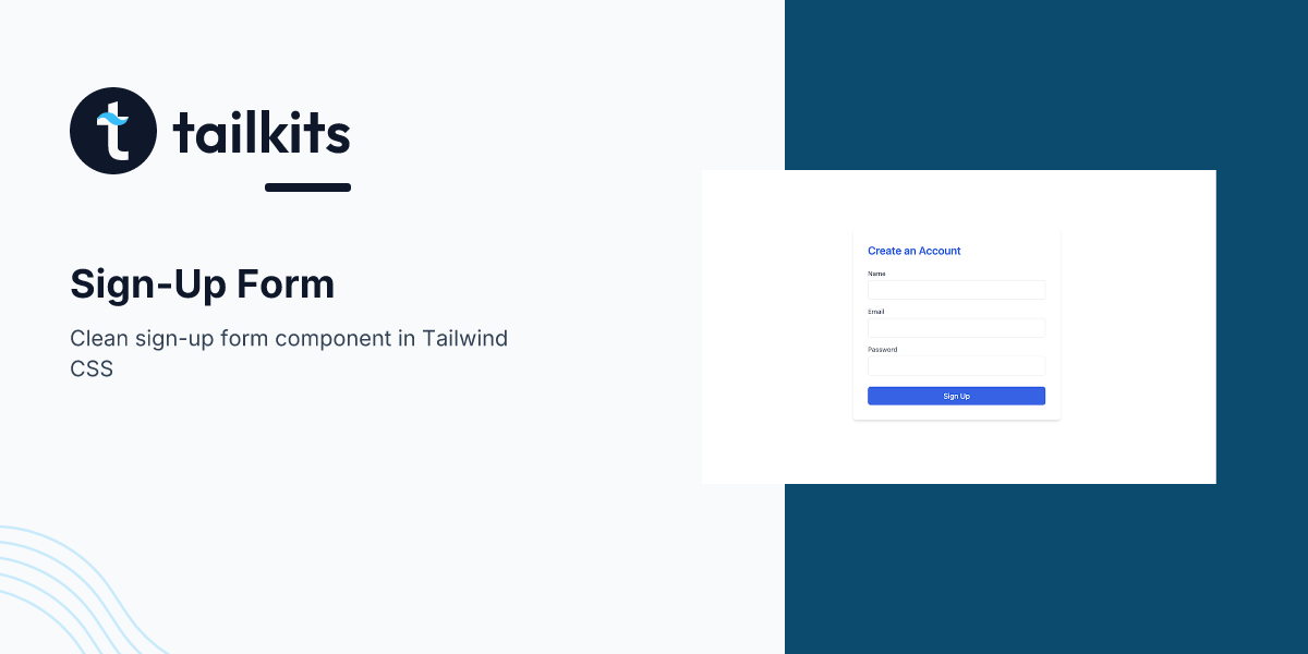 Tailwind CSS Sign-Up Form Component | Tailkits