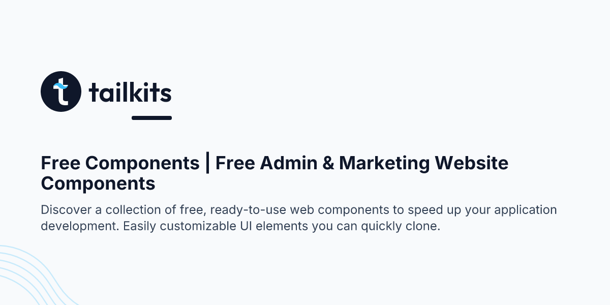 Free Components | Free Admin & Marketing Website Components | Tailkits