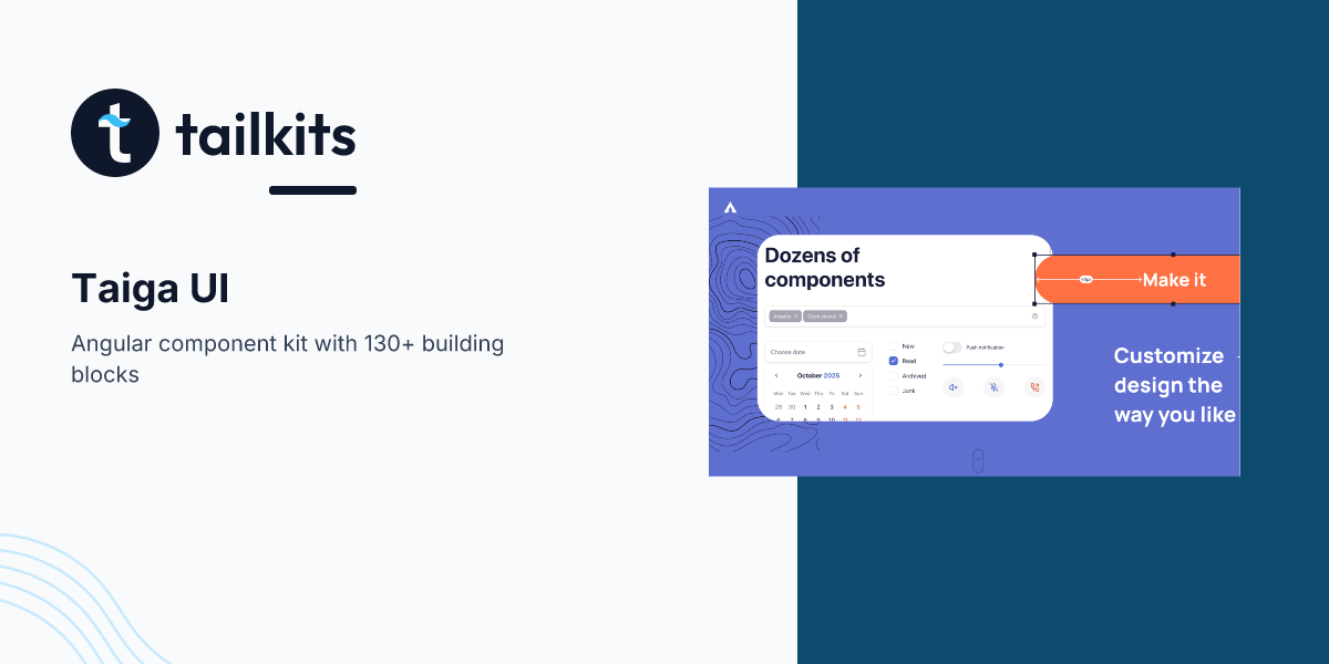 Taiga UI - Angular Component Library | Tailkits
