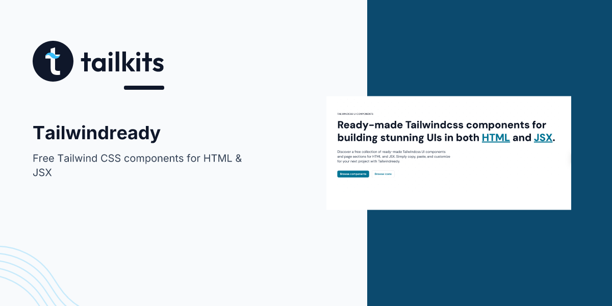 Tailwindready: Ready Tailwind UI Components Library | Tailkits