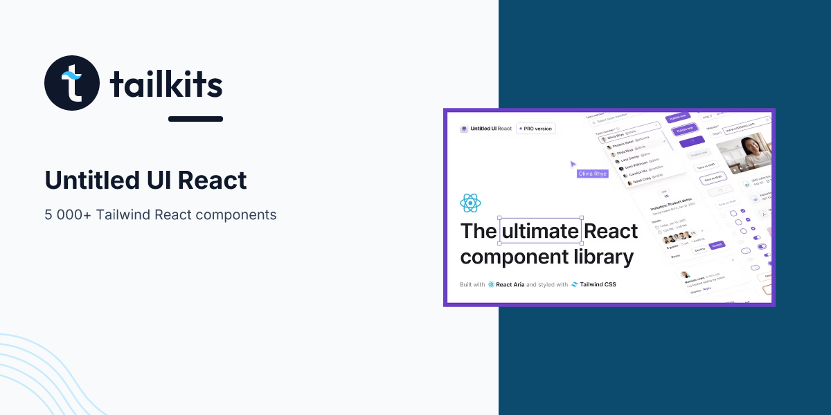 Untitled UI React Component Library for Tailwind | Tailkits