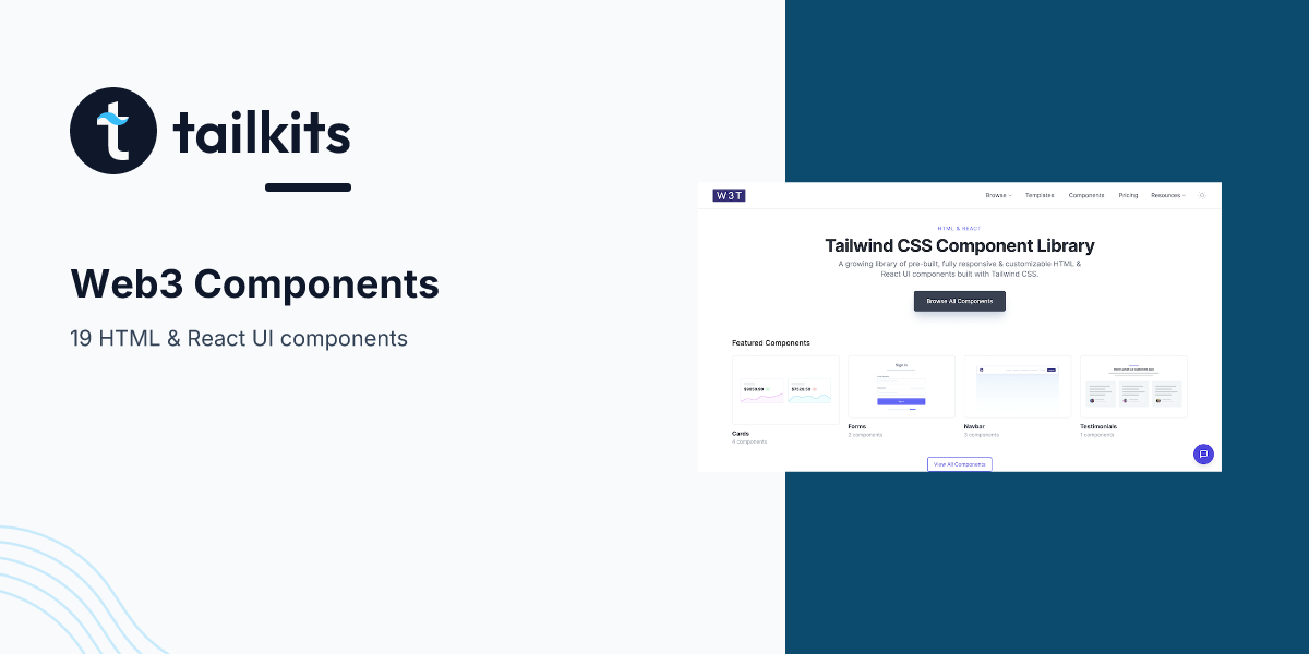 Web3: Customizable HTML & React Web3 Components | Tailkits