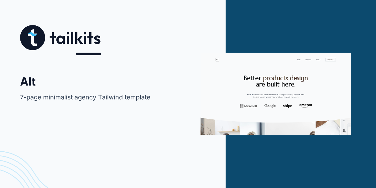Alt – Minimalist Creative Agency Tailwind Template | Tailkits