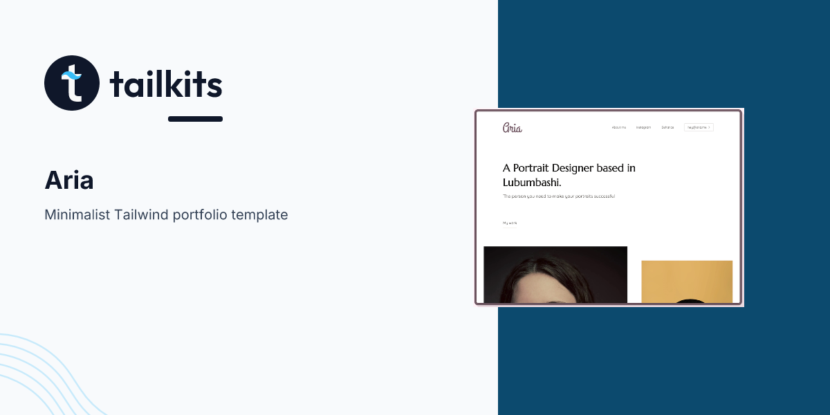 Aria: Minimalist Tailwind Portfolio Template | Tailkits