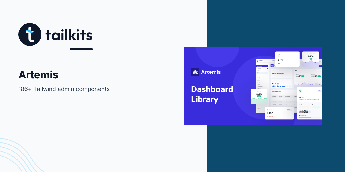 Artemis Dashboard Template for Tailwind CSS | Tailkits