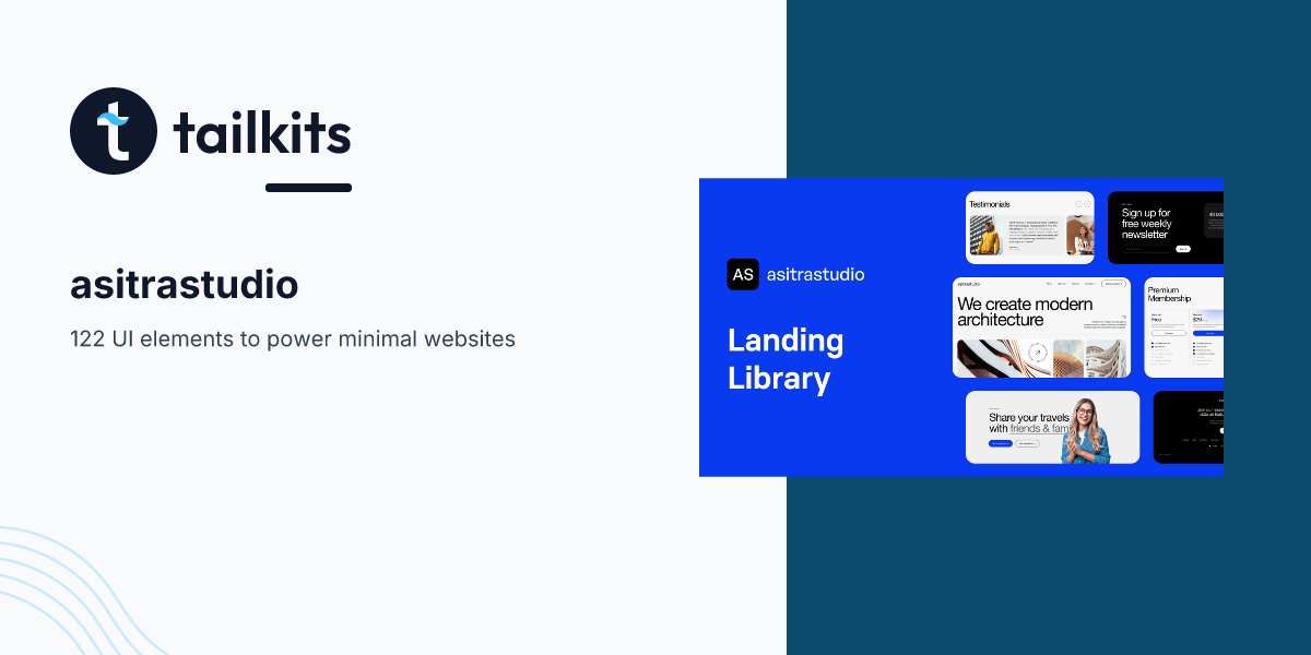 asitrastudio: 122 Responsive Tailwind UI Elements | Tailkits