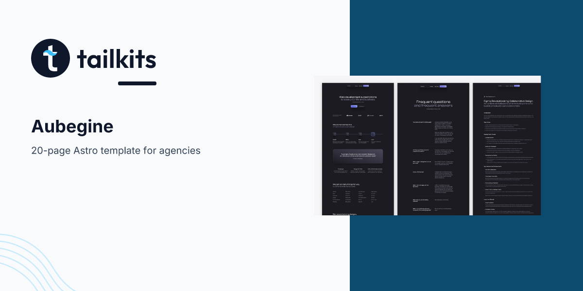 Aubergine – Dark Astro & Tailwind Landing Template | Tailkits