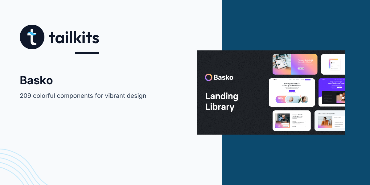 Basko Template – 209 Colorful Components | Tailkits
