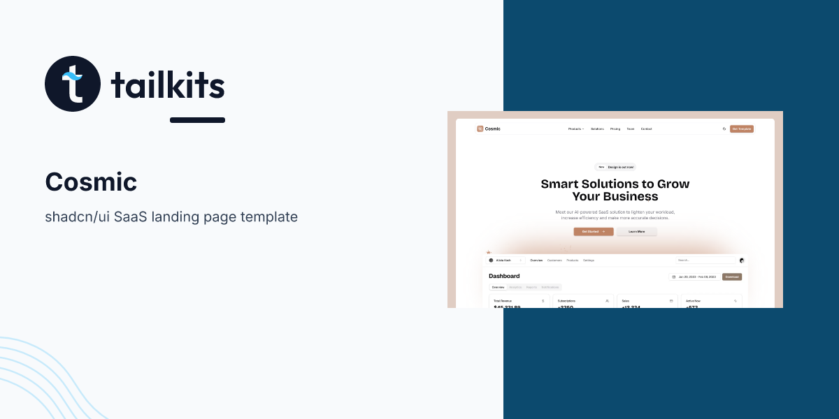 Cosmic -Shadcn/UI SaaS Template | Tailkits