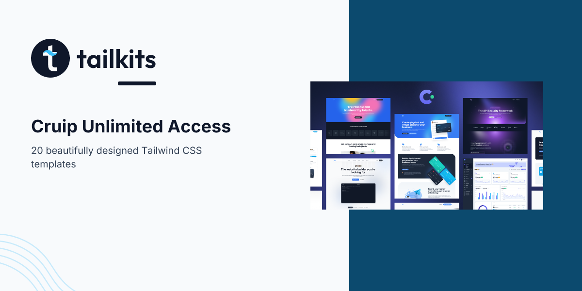 Cruip Unlimited Access - Tailwind Template Library | Tailkits