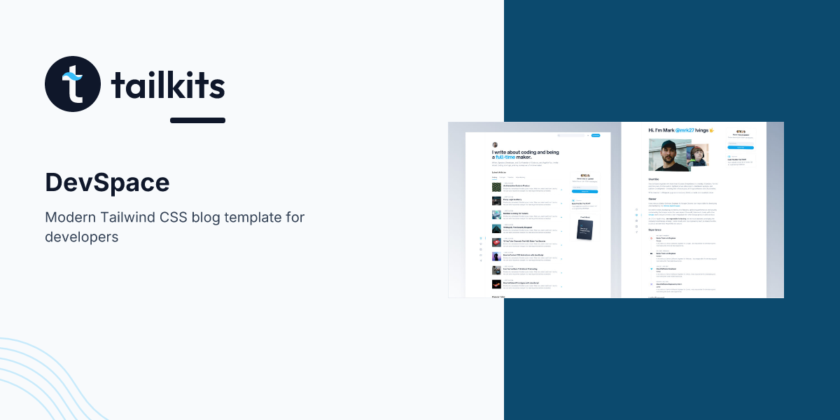 DevSpace Personal Blog Template | Tailkits