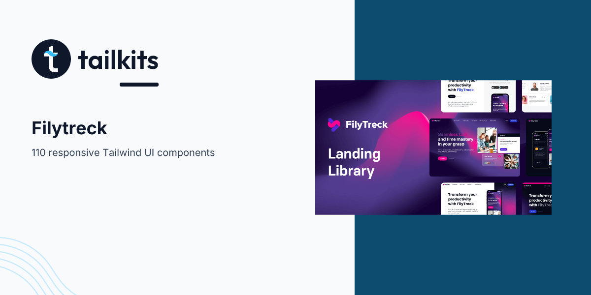 Filytreck Tailwind Template by Shuffle | Tailkits