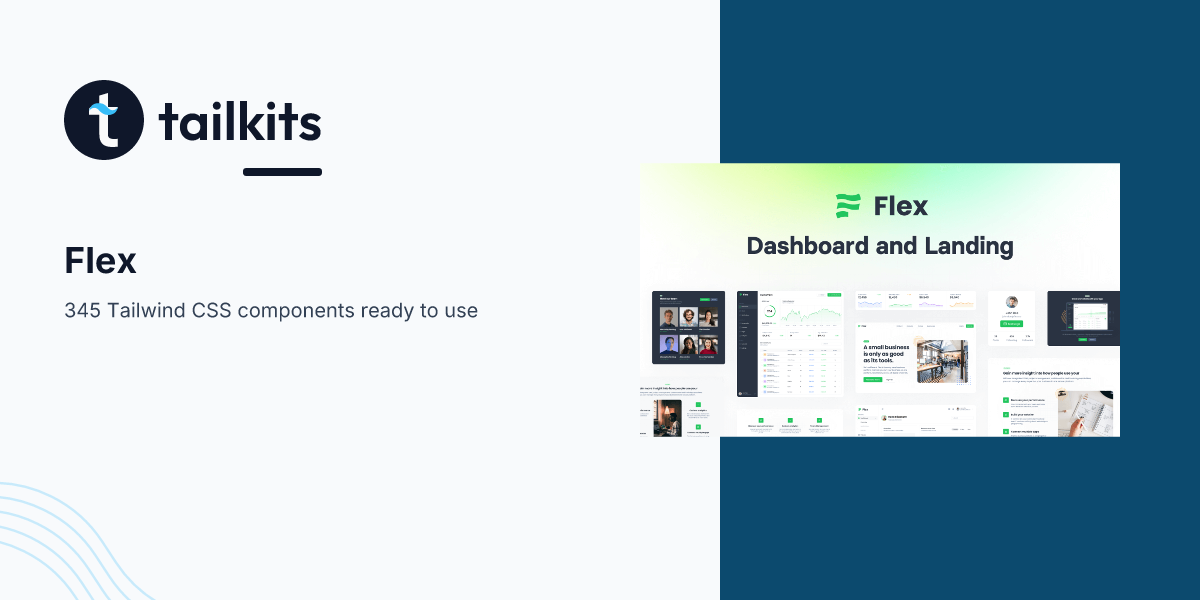 Flex Tailwind Template – 345 Admin & Landing Components | Tailkits