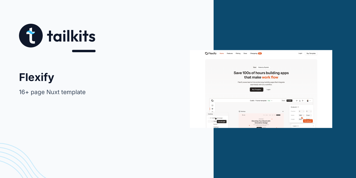 Flexify – Premium SaaS Marketing Template | Tailkits