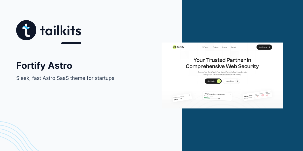 Fortify Astro: Modern SaaS Template | Tailkits