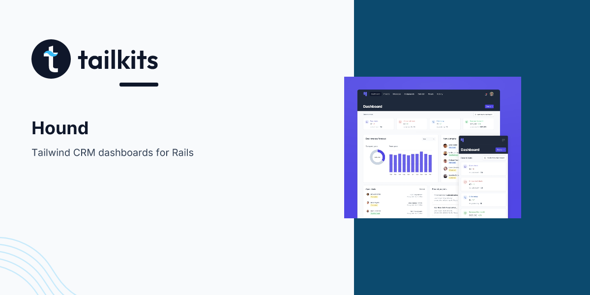 Hound by RailsUI: Tailwind CRM & Project Kit | Tailkits