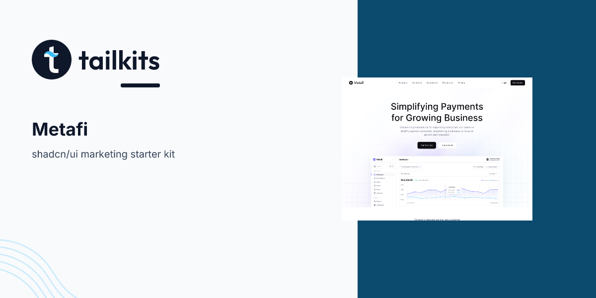 Metafi SaaS Template for Next.js & Astro | Tailkits