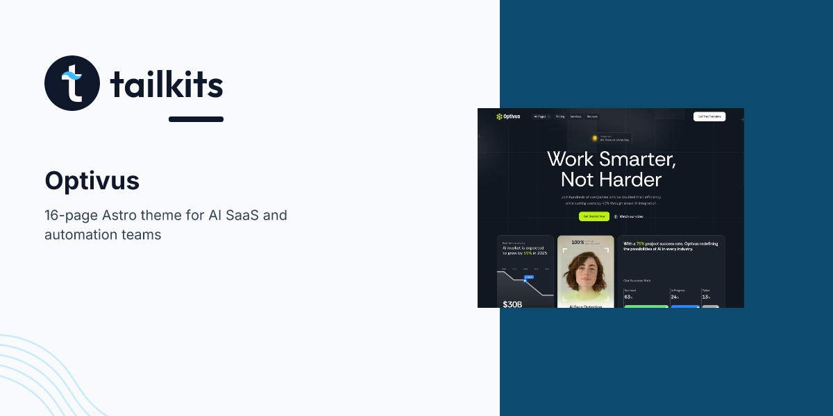 Optivus Astro - Modern Astro Theme for AI SaaS | Tailkits