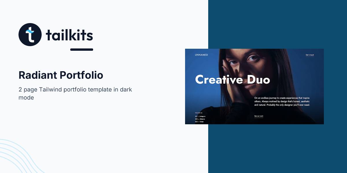 Radiant Portfolio Template | Tailkits