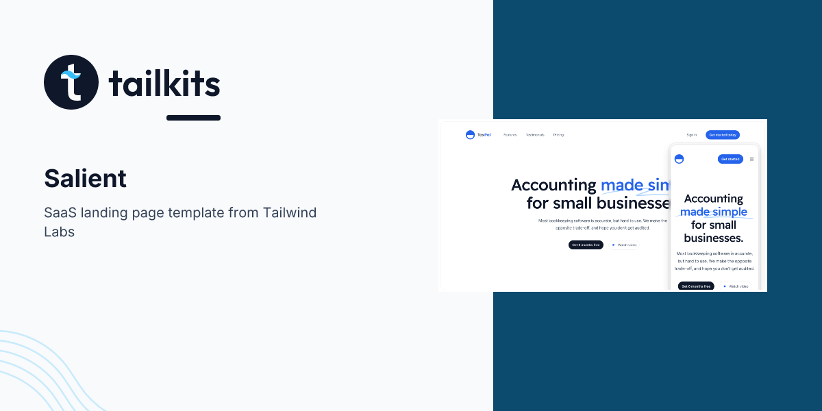 Salient: Tailwind CSS SaaS Landing Template | Tailkits