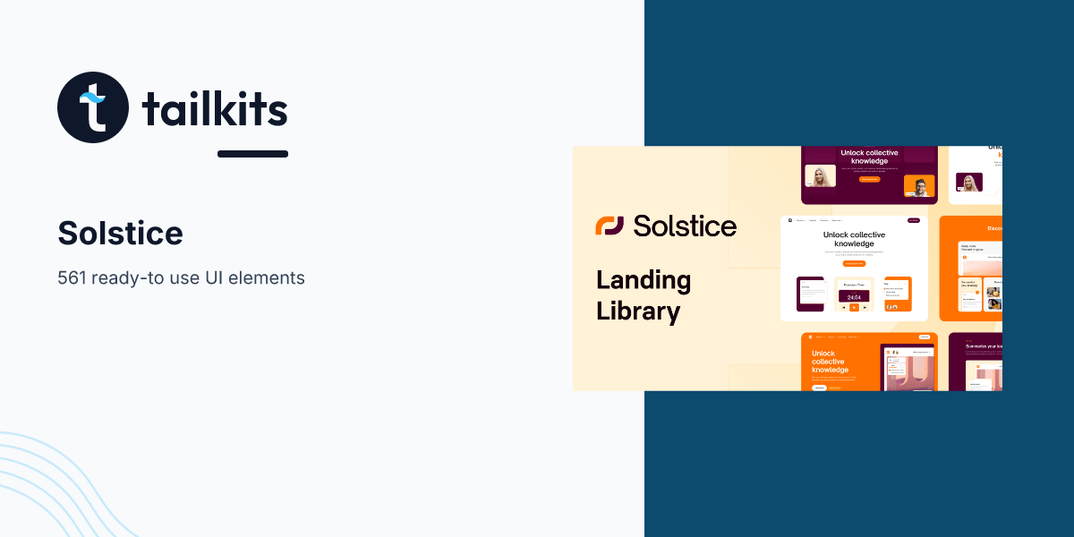 Solstice Template – 561 Tailwind Components | Tailkits