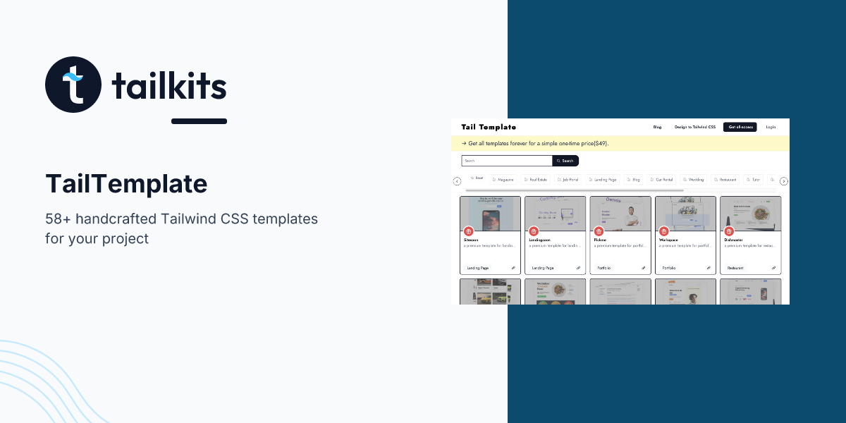 TailTemplate: Responsive Tailwind Templates Collectio | Tailkits