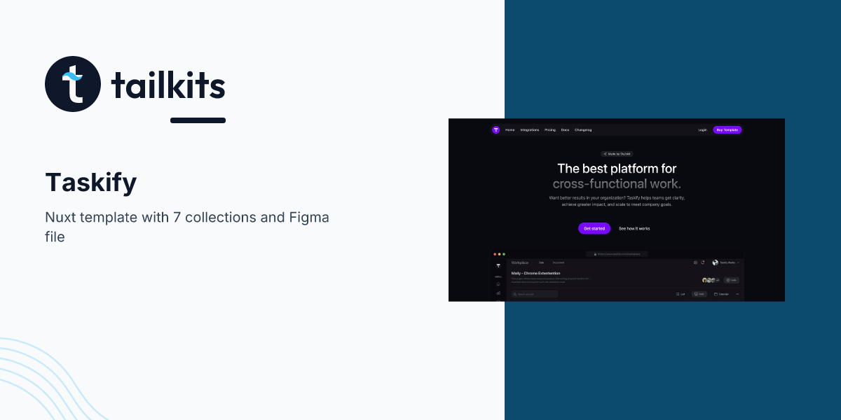 Taskify: SaaS Marketing Template with Nuxt | Tailkits