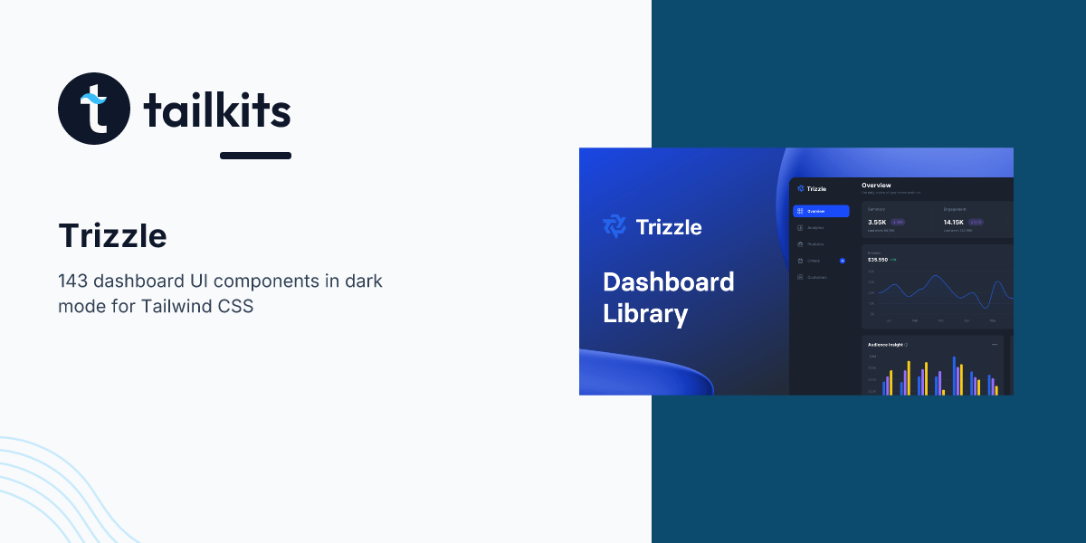 Trizzle: Dark Mode Admin Template | Tailkits