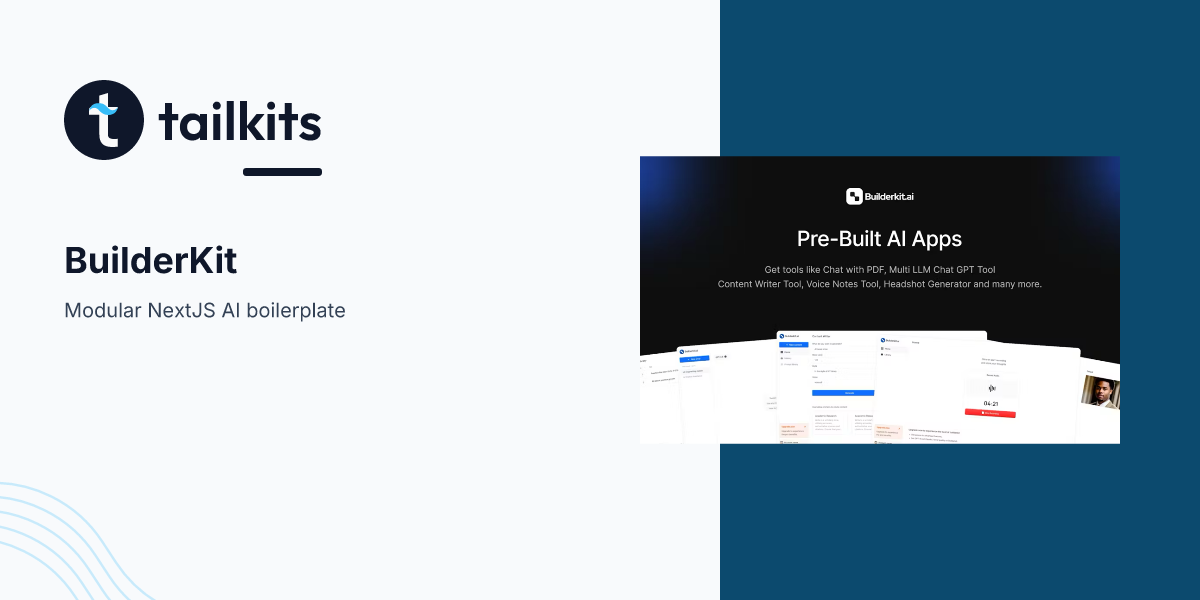 BuilderKit Next.js boilerplate | Tailkits