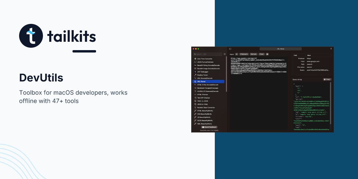 DevUtils: All-in-One Toolbox for Developers | Tailkits