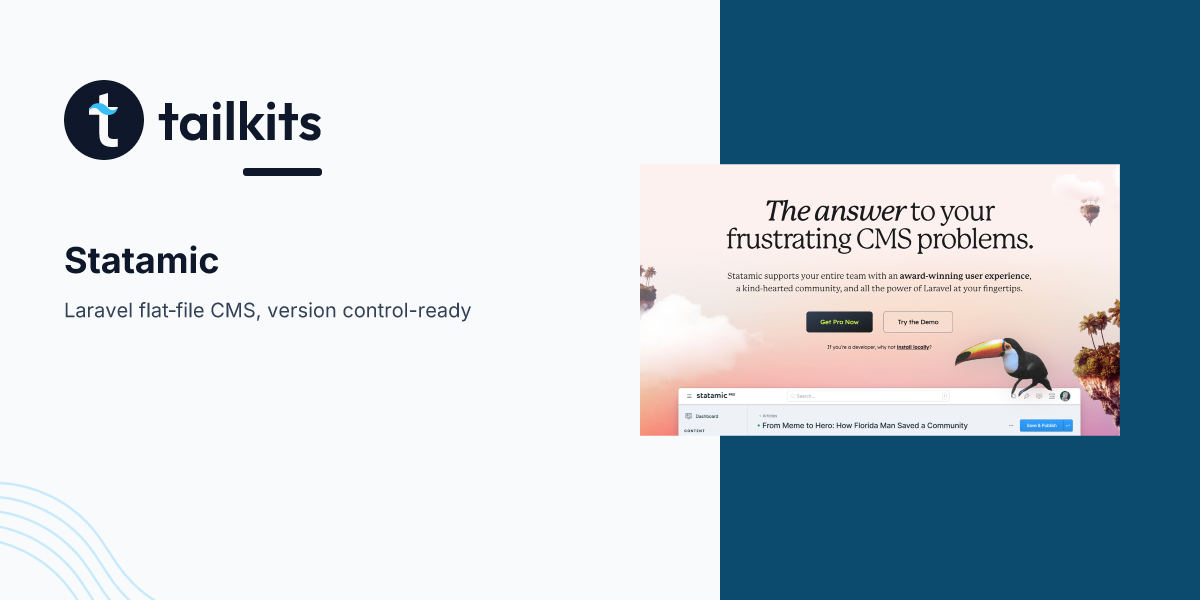Statamic CMS – Laravel Flat‑File Powerhouse | Tailkits