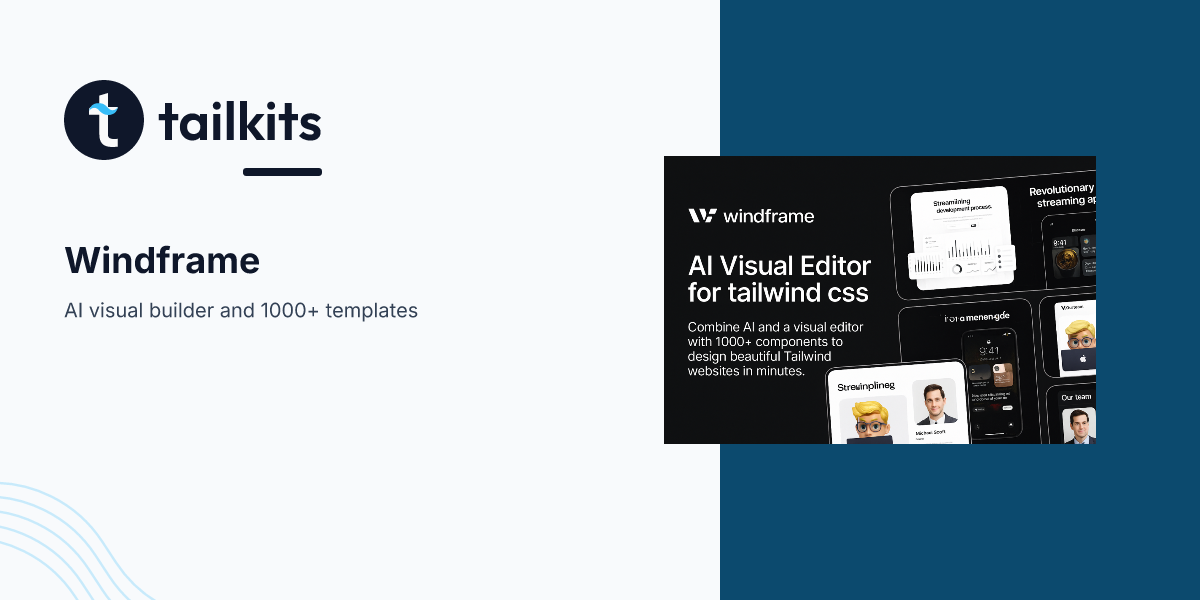 Windframe Tailwind Css Ai Visual Builder Tailkits