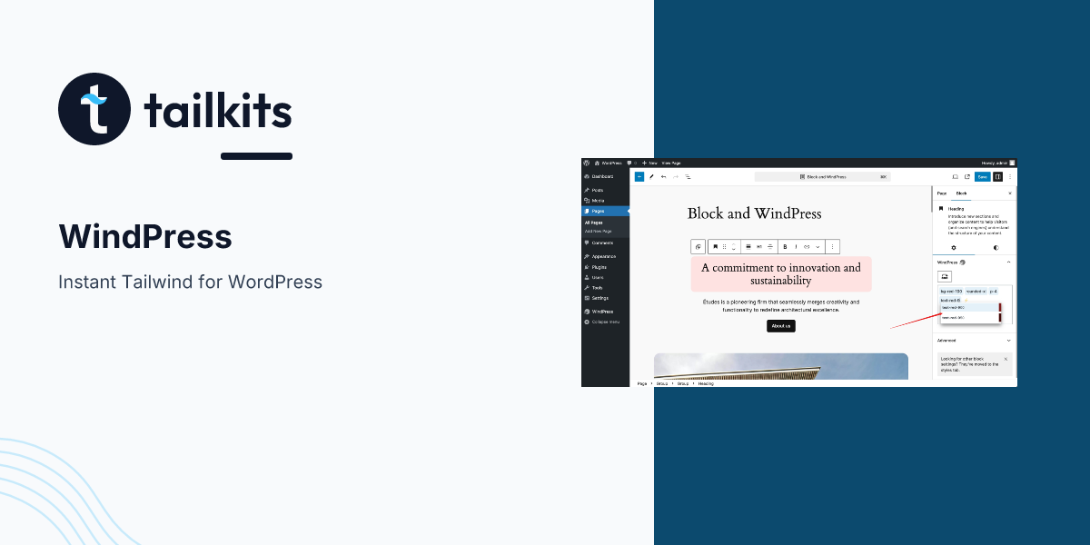 WindPress Tailwind CSS Plugin for WordPress | Tailkits