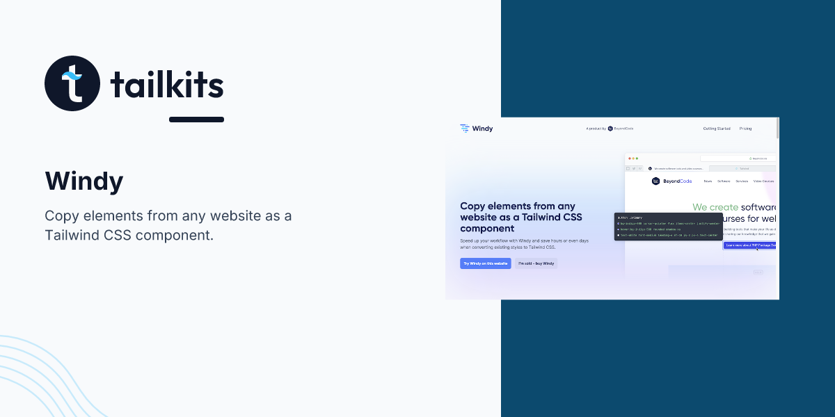 Windy Chrome Extension | Tailkits